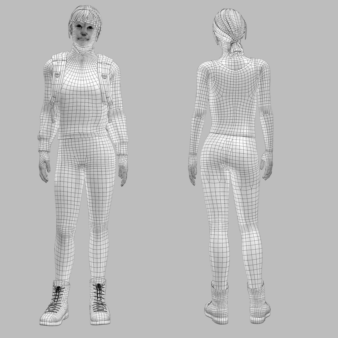 Modular Rigged Female Survivor Character Model - TurboSquid 1734602