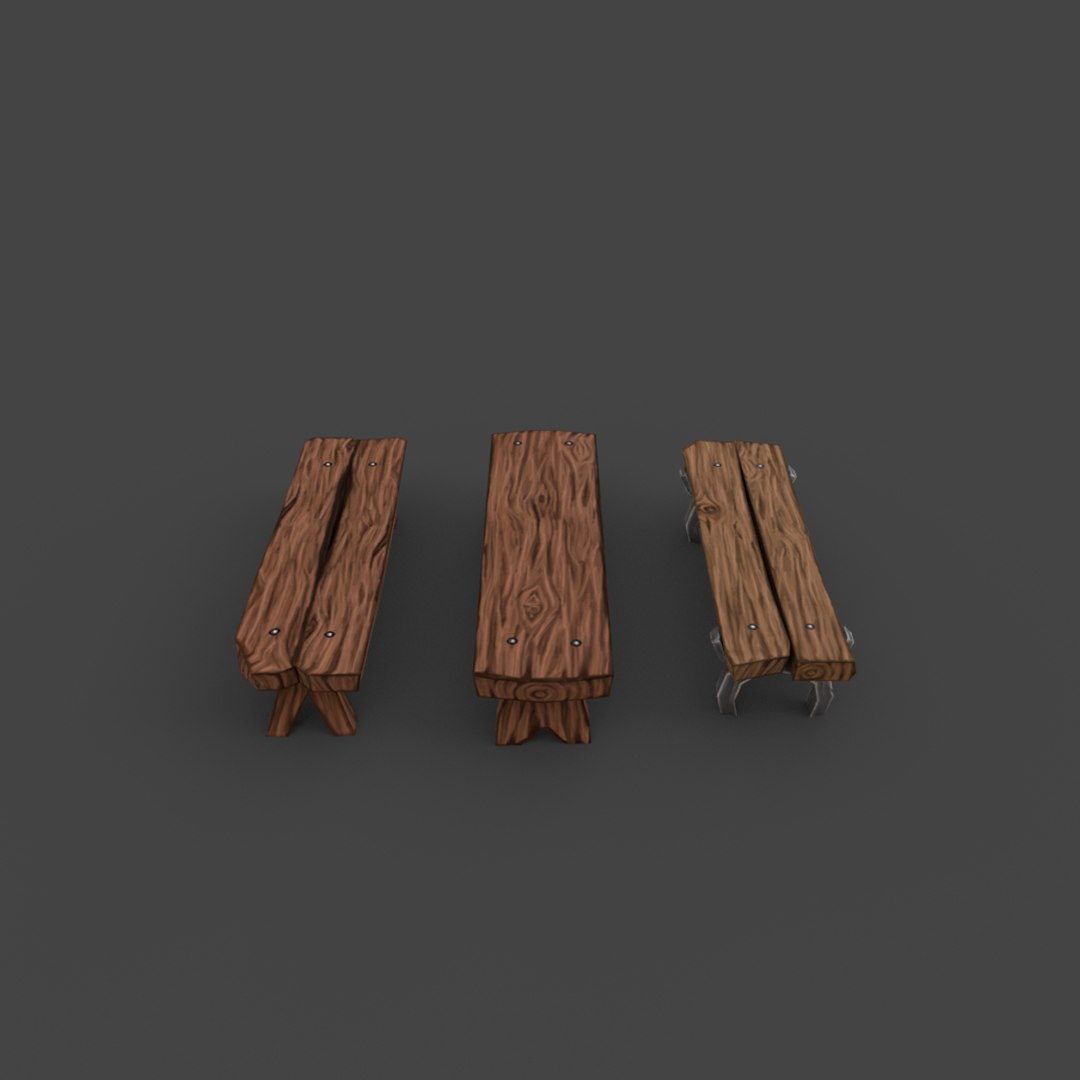 Wooden Benches 3D Model - TurboSquid 1312323