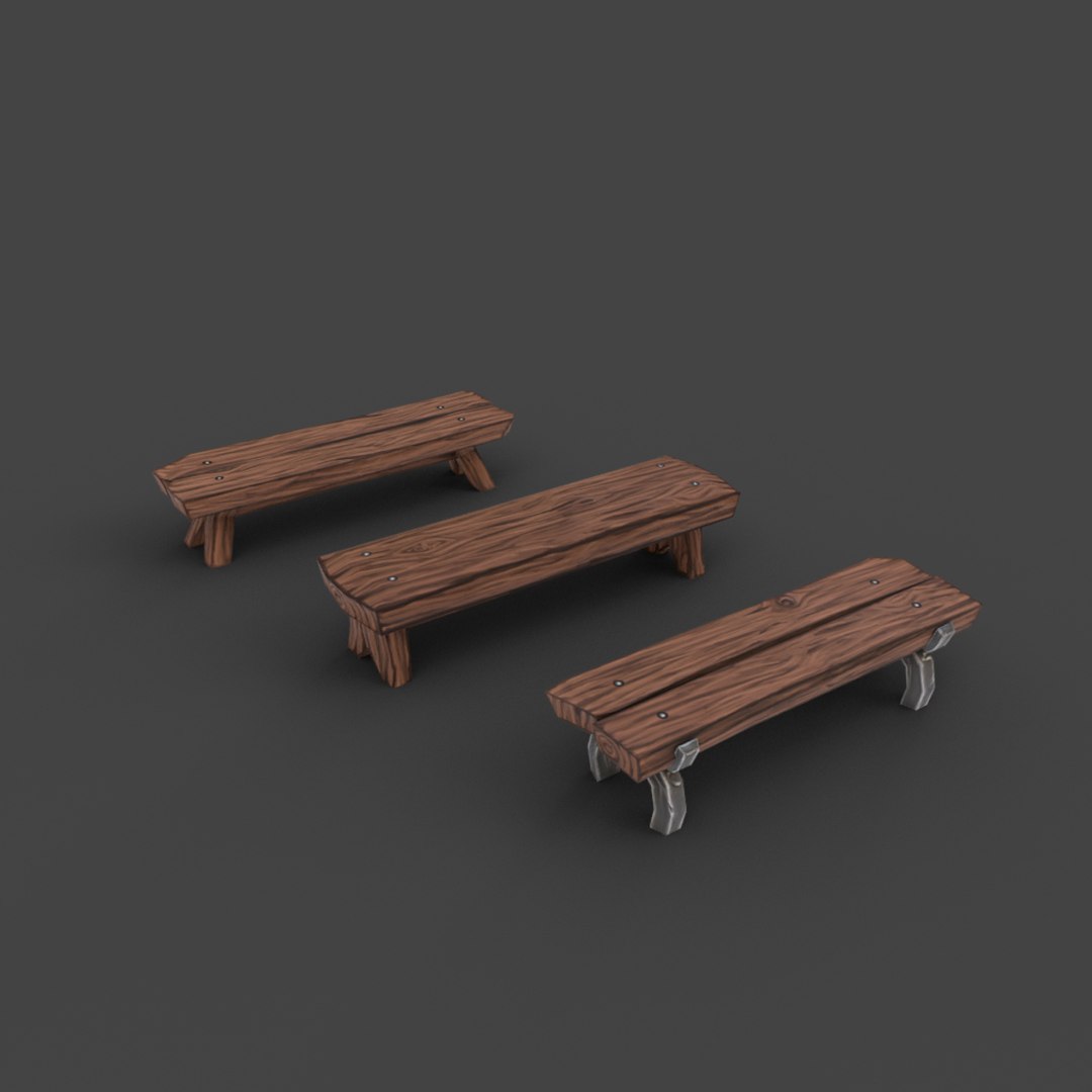 Wooden Benches 3D Model - TurboSquid 1312323
