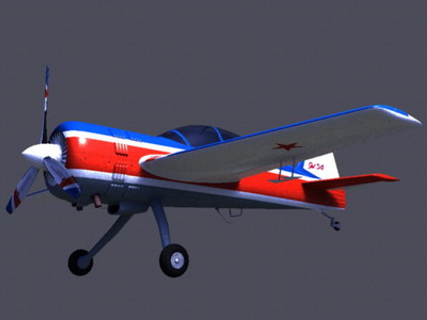 3d Yak-54 Aerobatic Aircraft Model