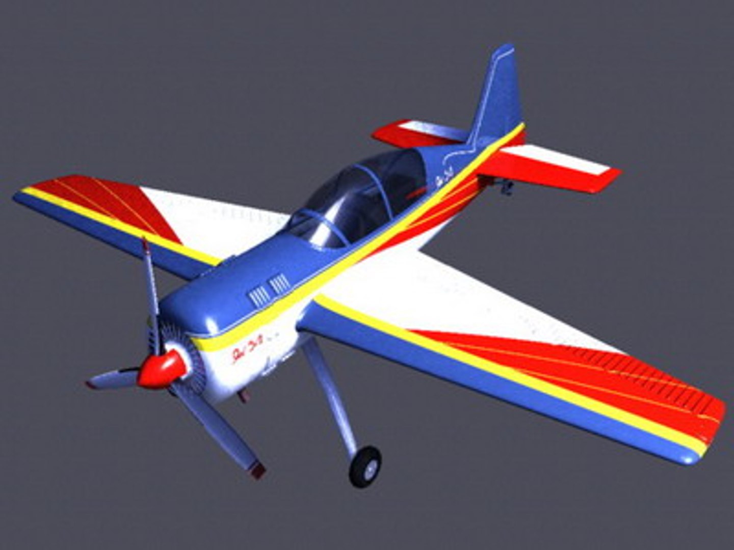 3d Yak-54 Aerobatic Aircraft Model
