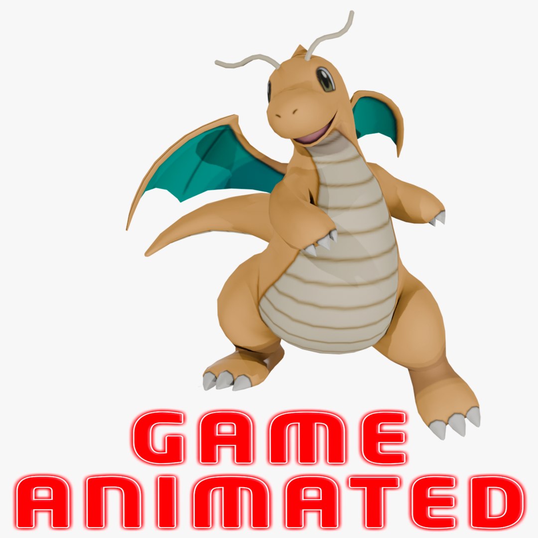 POKEMON Dragonite Animated Game Already Model - TurboSquid 2359027