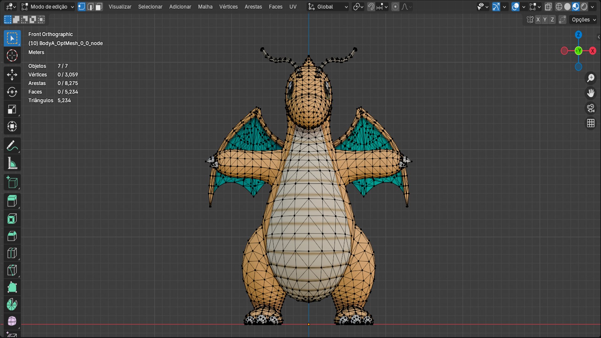 POKEMON Dragonite Animated Game Already Model - TurboSquid 2359027