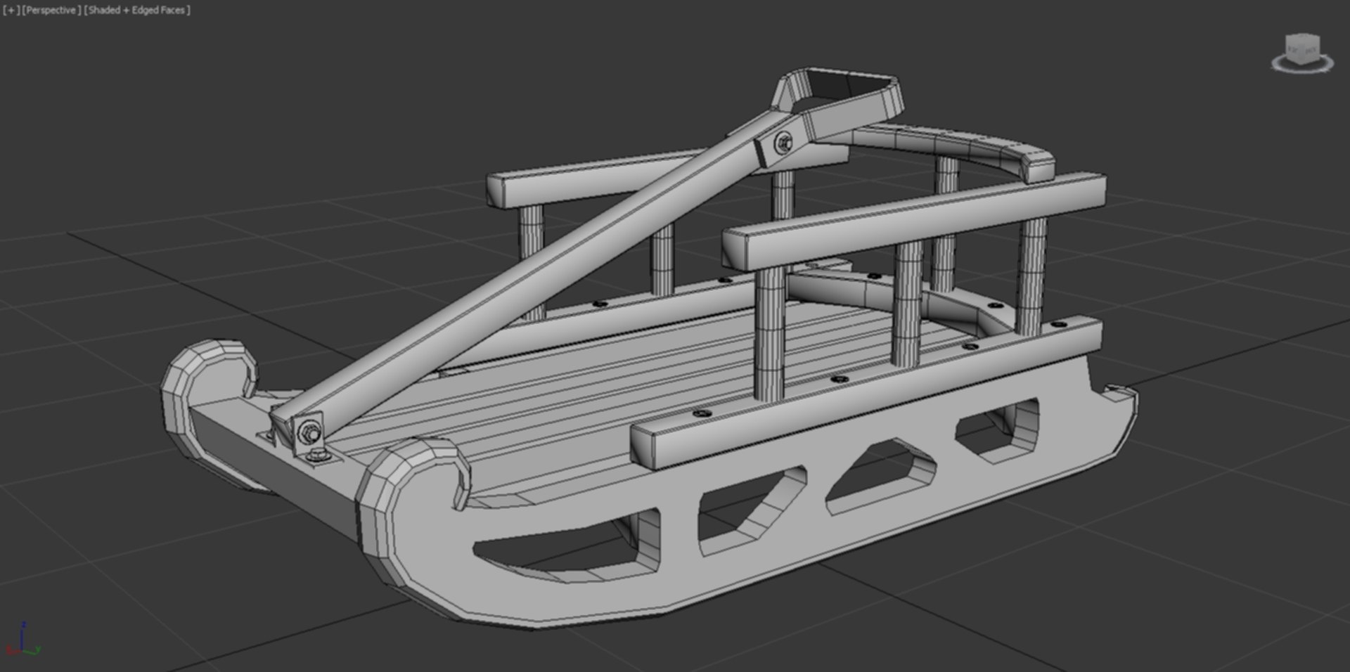 Snow sled 3D model - TurboSquid 1328568
