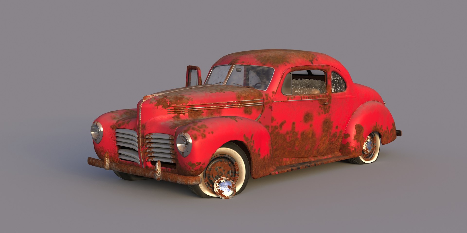 Rusty hudson coupe car model - TurboSquid 1636511