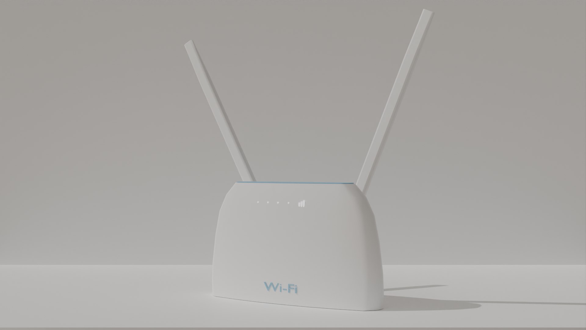 3D White Minimalistic Wi-Fi Modem Create Stylish 3D Environments Low ...