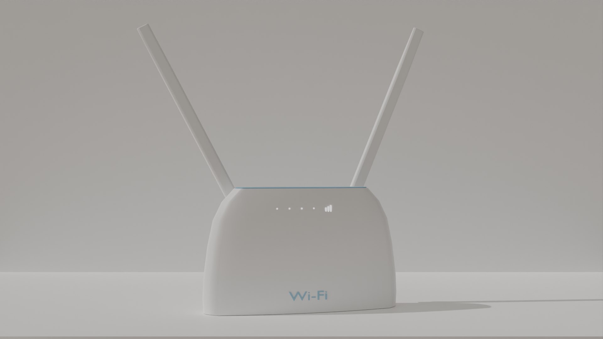 3D White Minimalistic Wi-Fi Modem Create Stylish 3D Environments Low ...