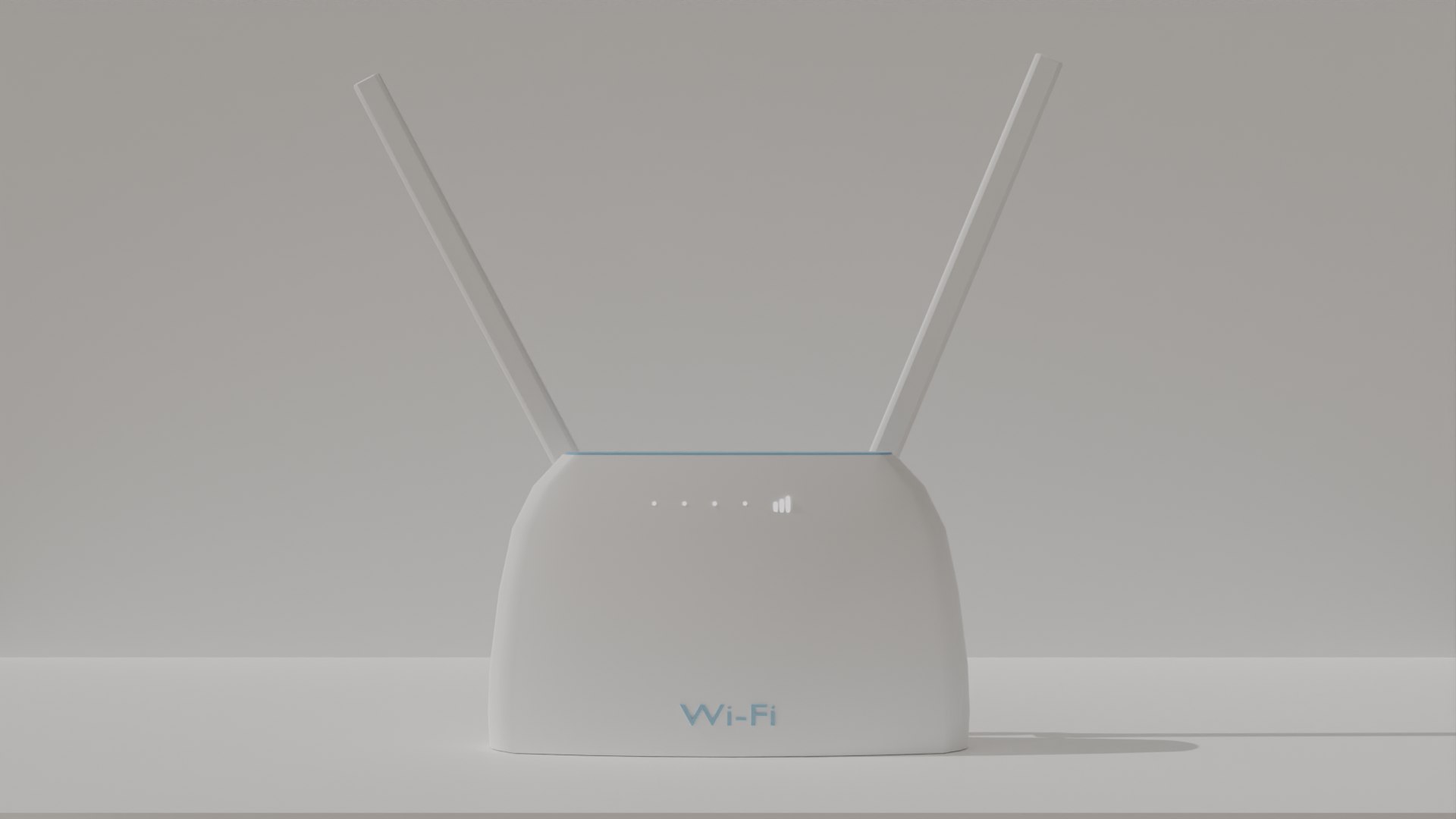 3D White Minimalistic Wi-Fi Modem Create Stylish 3D Environments Low ...