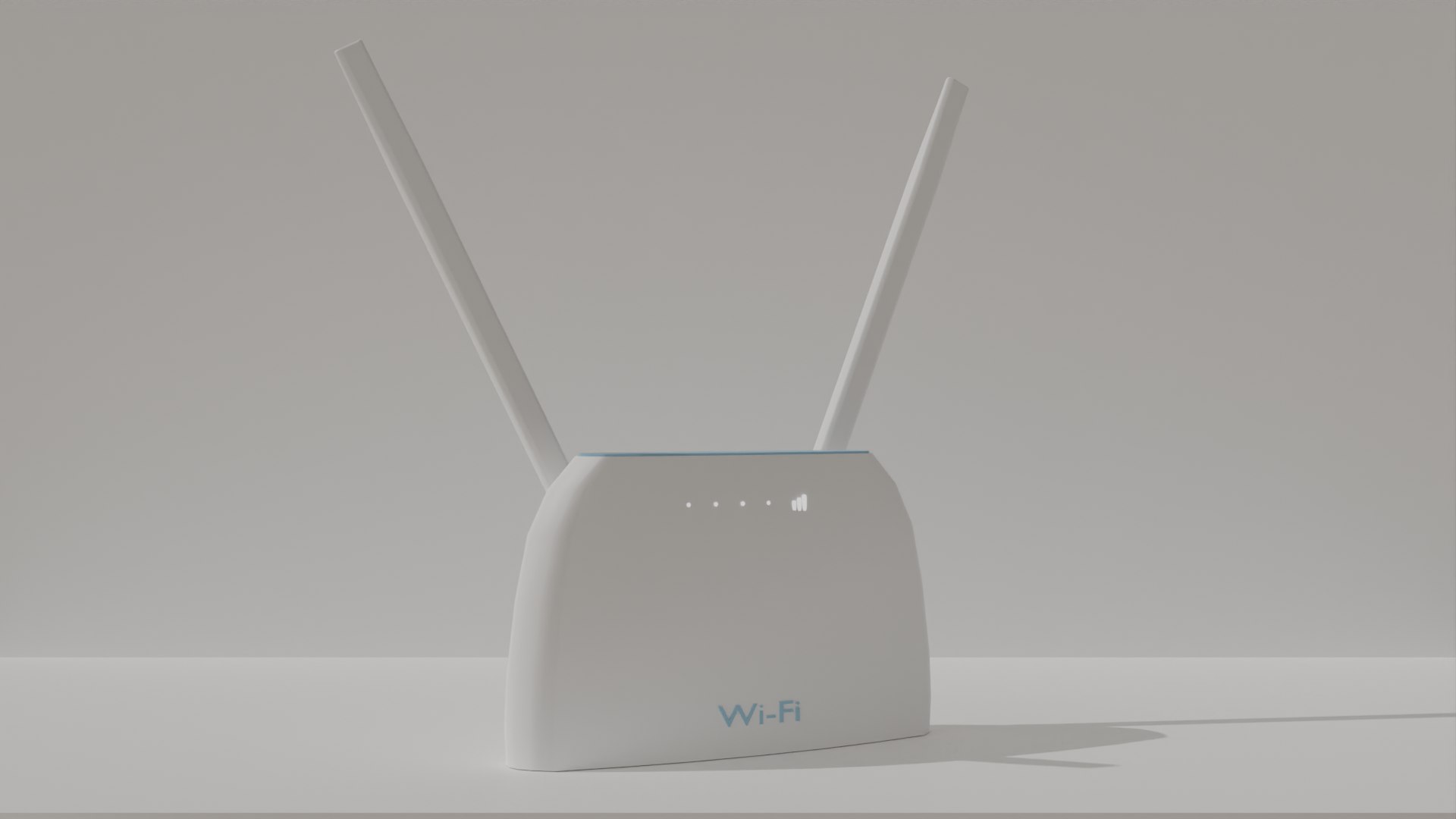 3D White Minimalistic Wi-Fi Modem Create Stylish 3D Environments Low ...