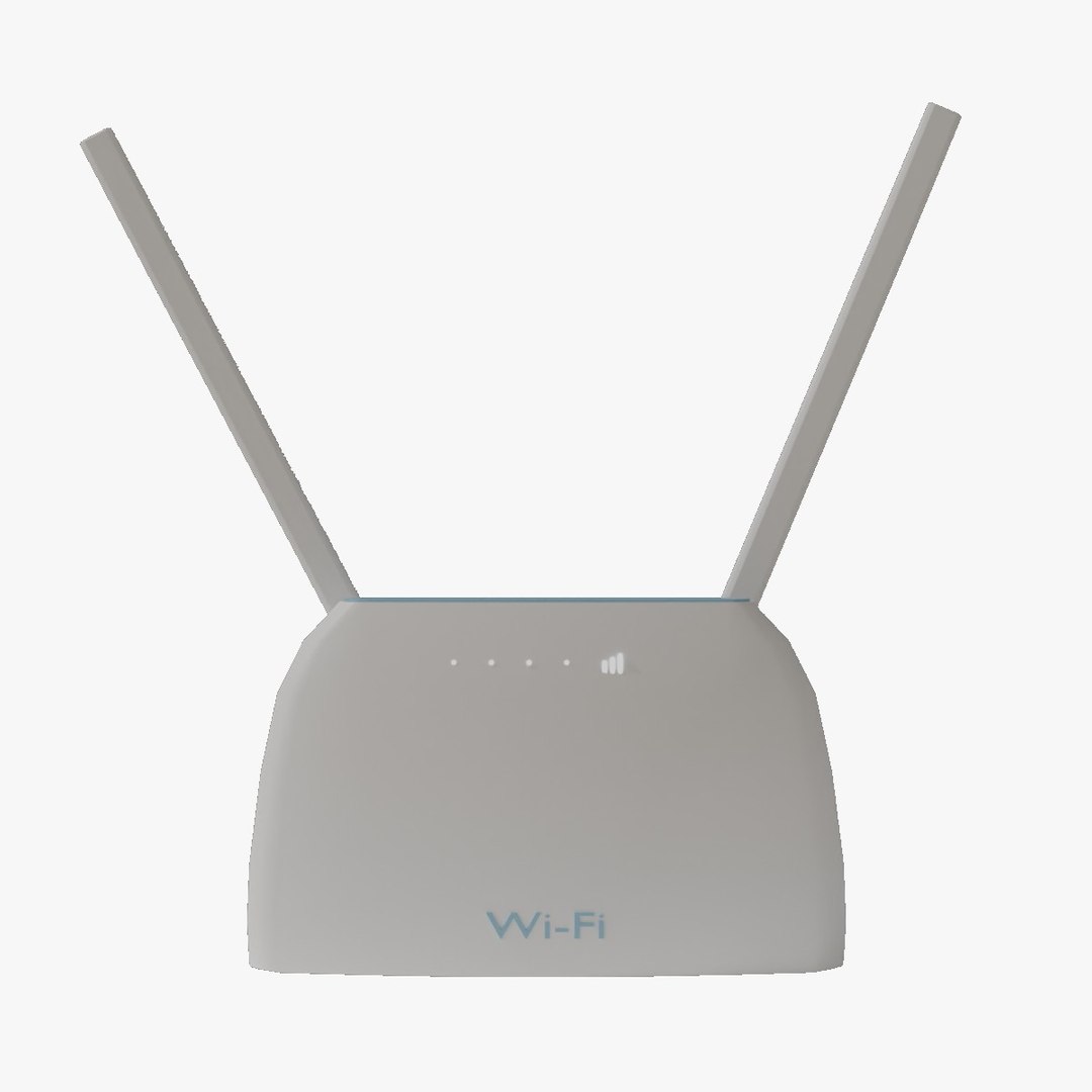 3D White Minimalistic Wi-Fi Modem Create Stylish 3D Environments Low ...
