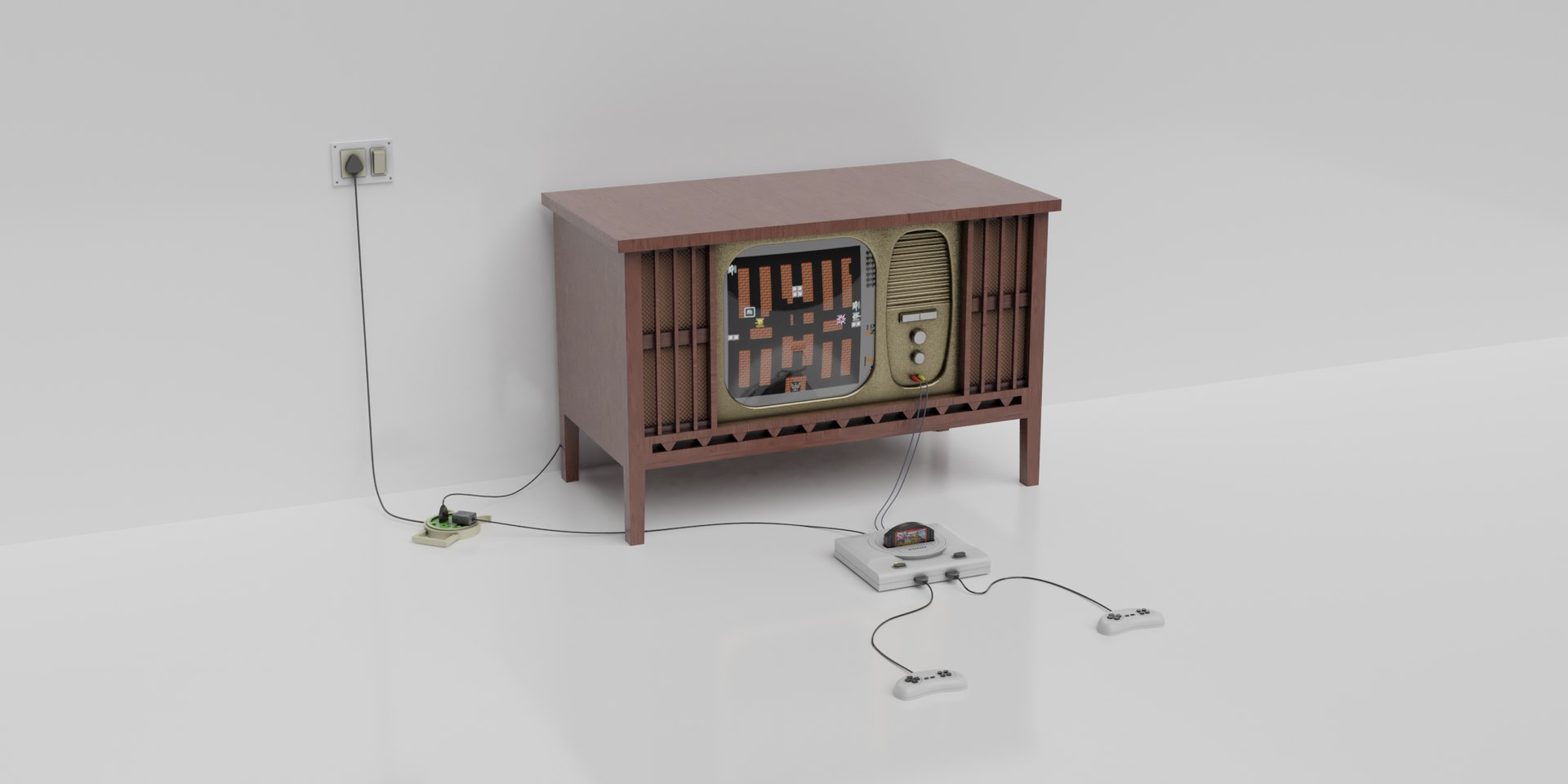 Retro Video Console Games 3D Model - TurboSquid 1488756