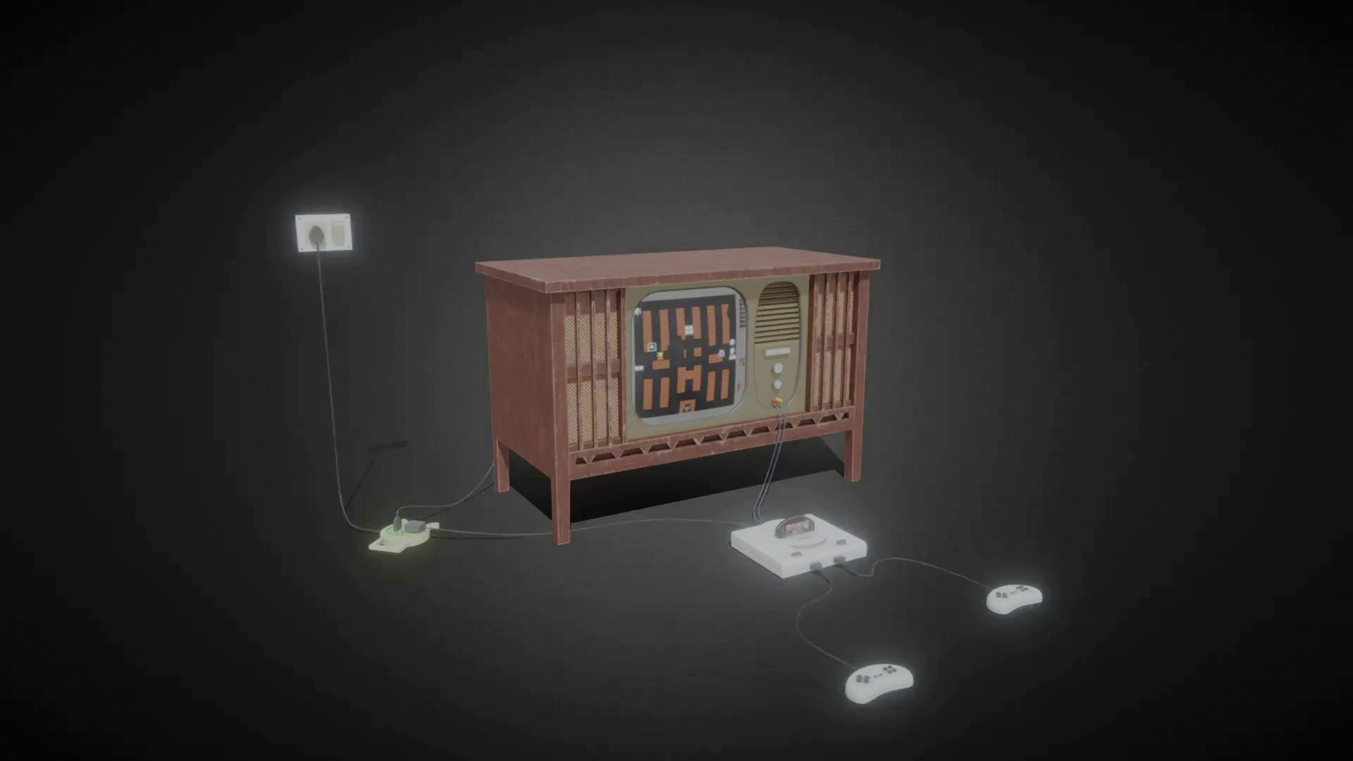 Retro Video Console Games 3D Model - TurboSquid 1488756