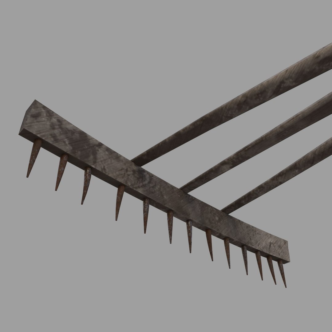3D Pack of 6 Medieval Farm Rakes and Hoe model - TurboSquid 1723547