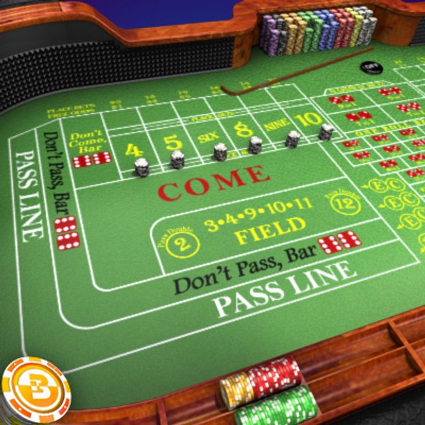 3d model craps table
