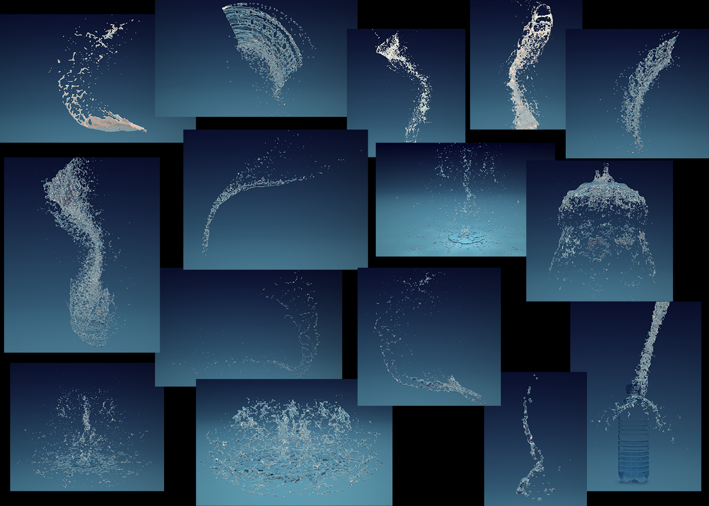 set water splashes liquids 3d 3ds