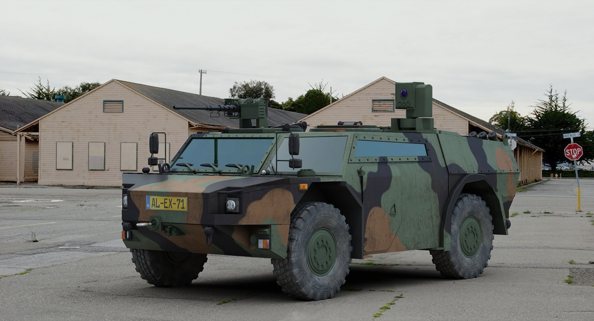 modern fennek armored car 3d max