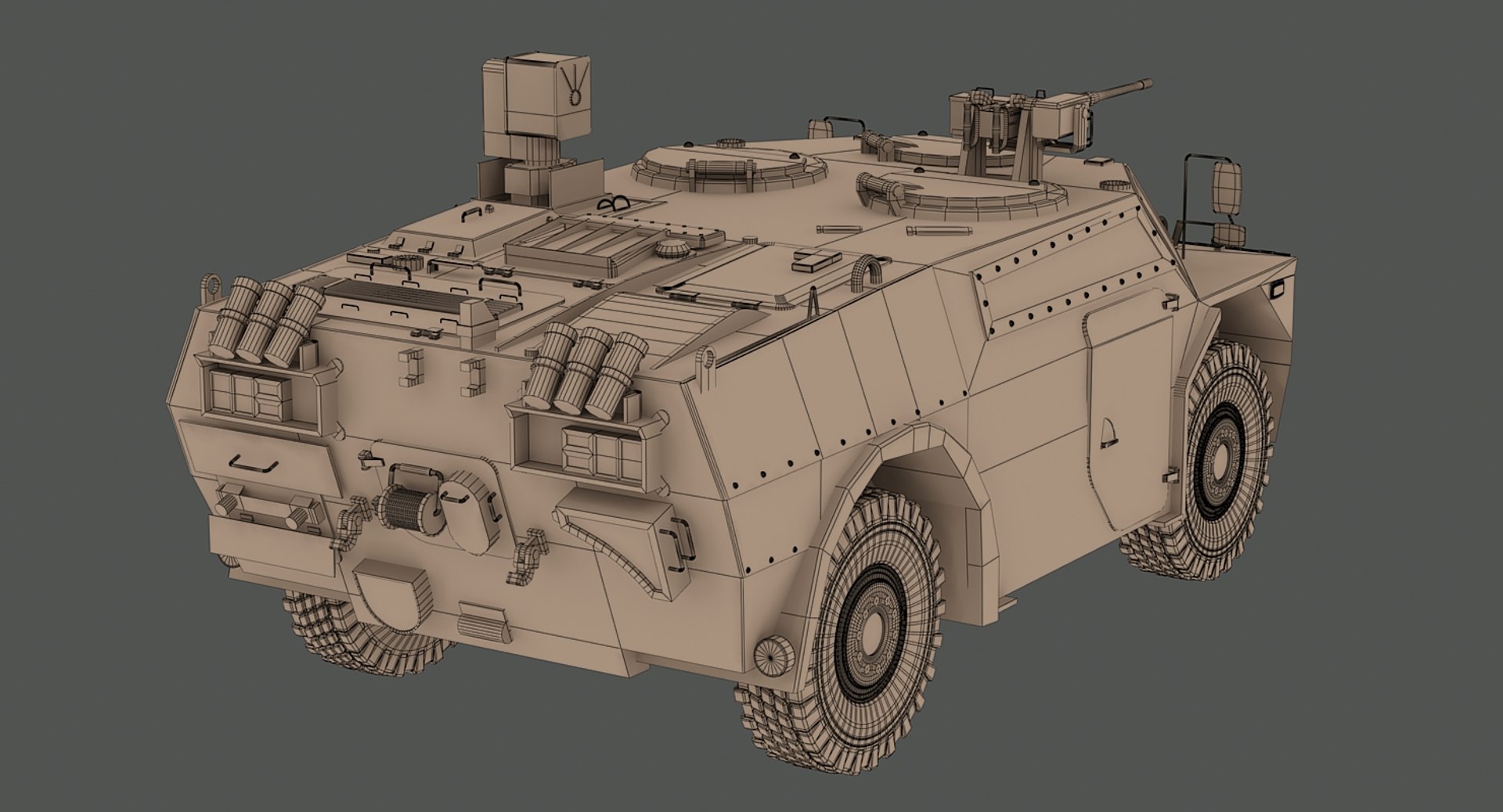 modern fennek armored car 3d max