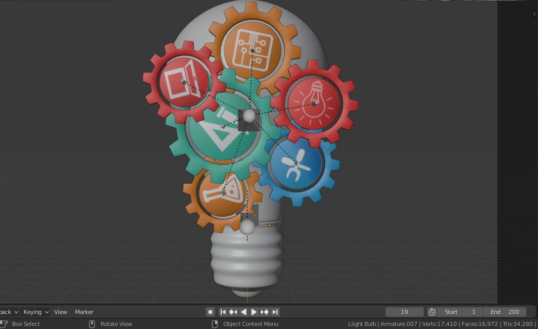 Light Bulb- Idea-intro Model - TurboSquid 1488681