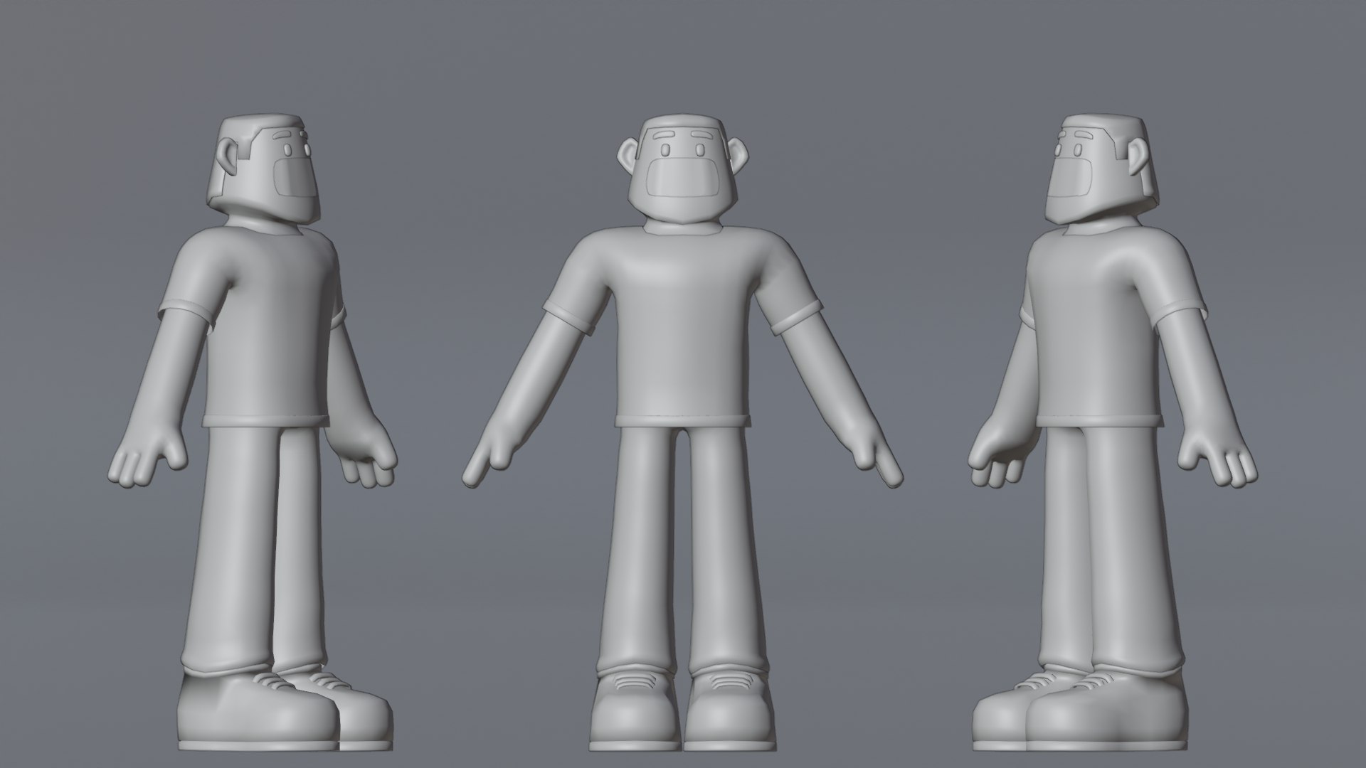 3D Minimal Simple Man 3 Cartoon Character Model - TurboSquid 2158623