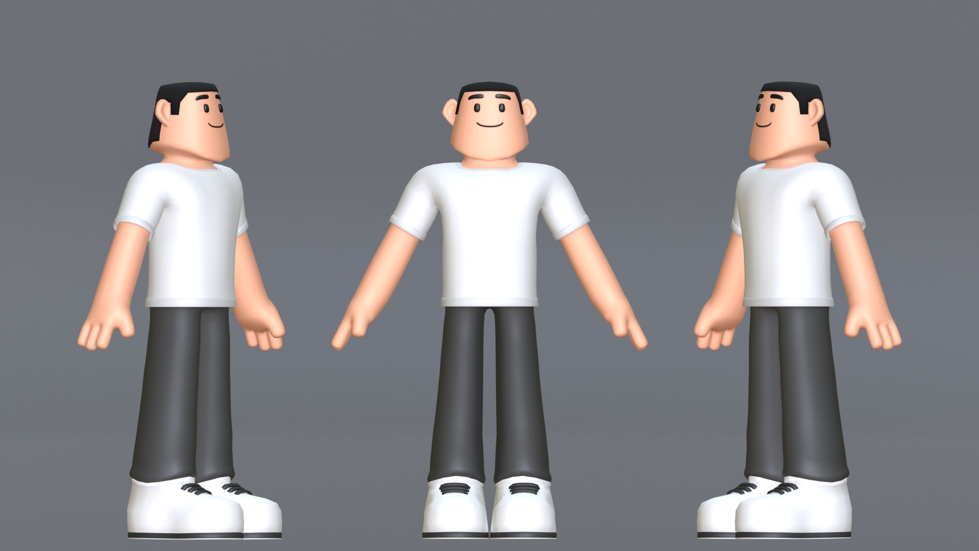 3D Minimal Simple Man 3 Cartoon Character Model - TurboSquid 2158623