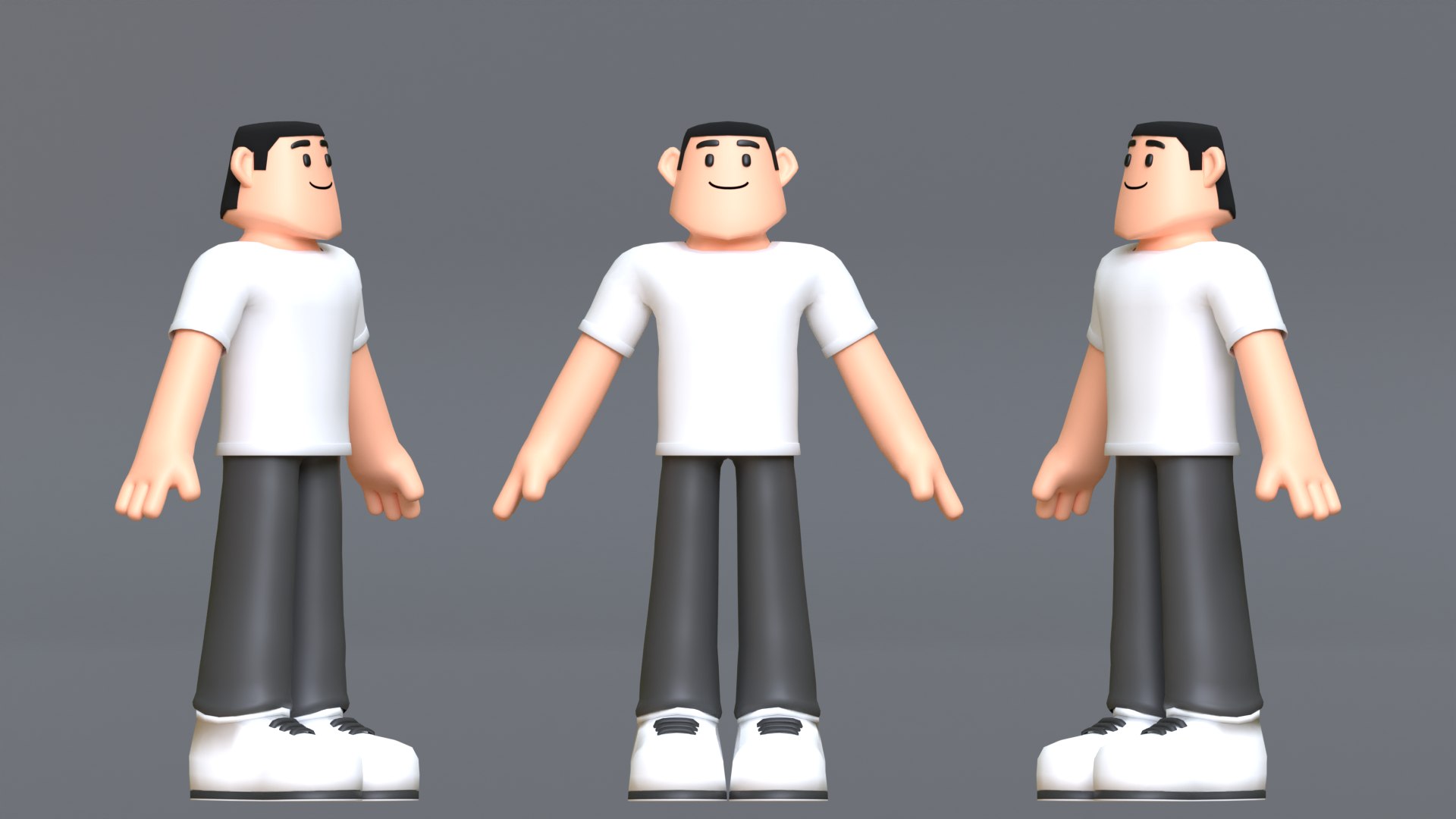 3D Minimal Simple Man 3 Cartoon Character Model - TurboSquid 2158623