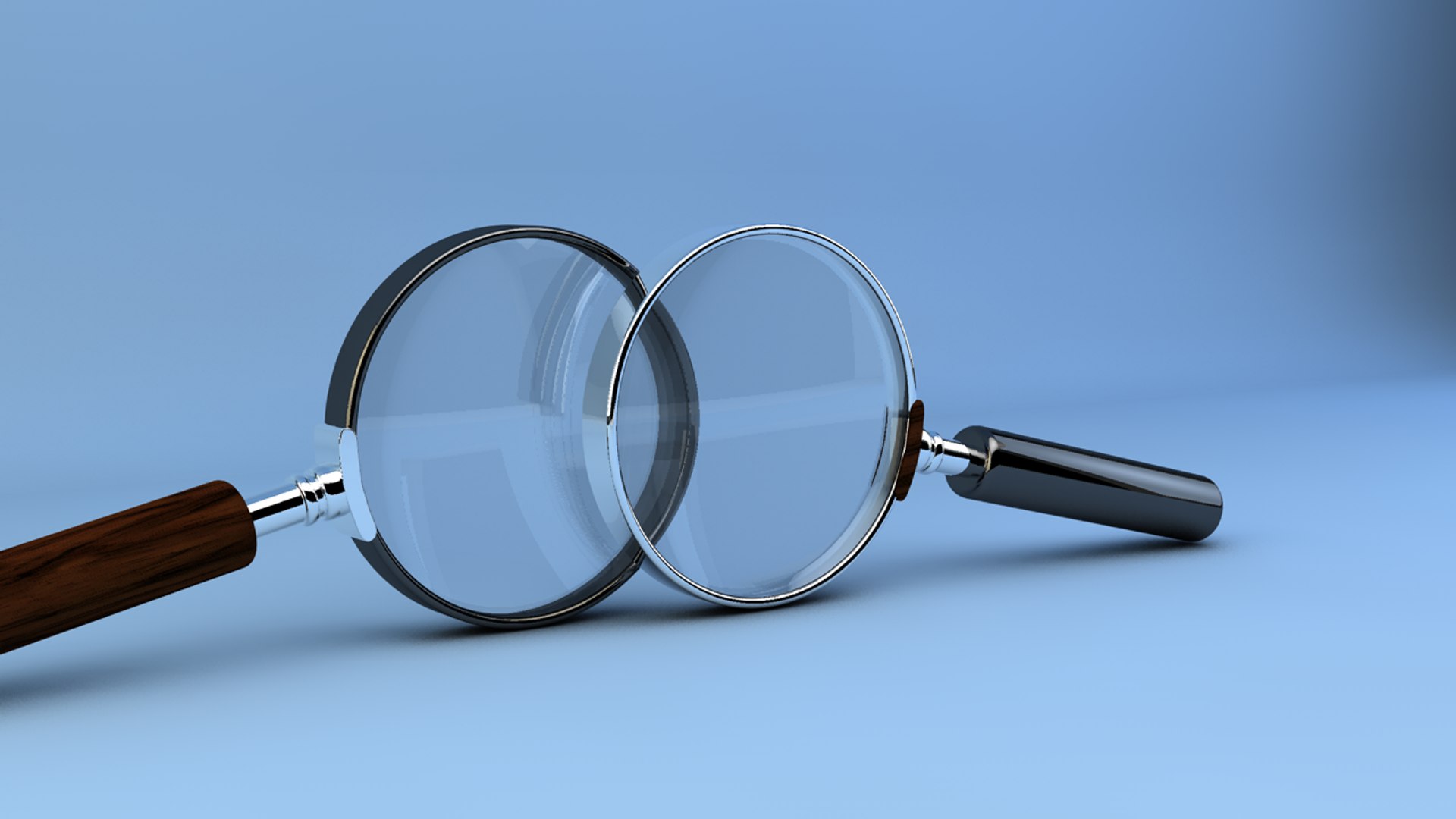 3d Model Of 2 Magnifying Glasses