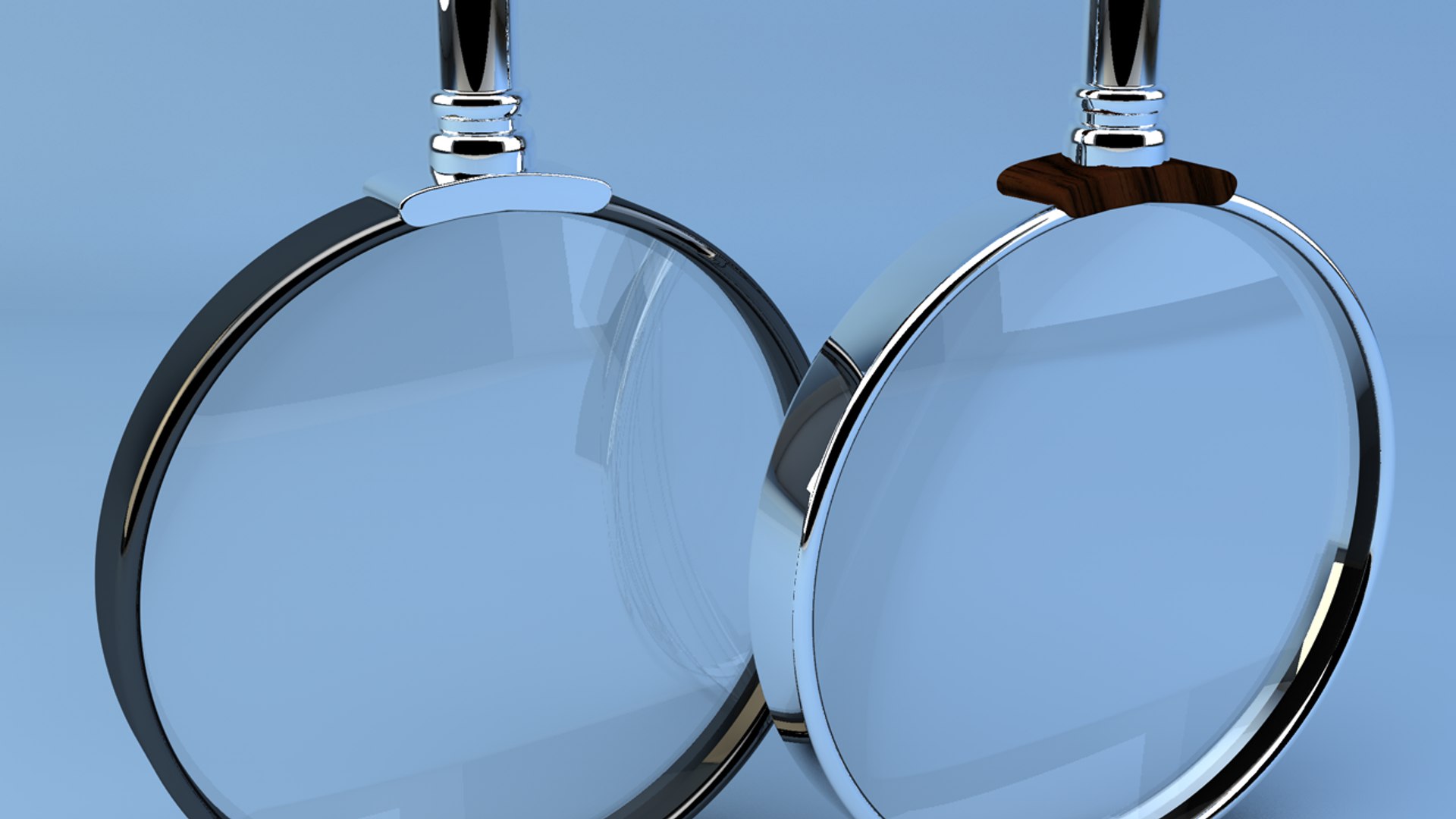 3d Model Of 2 Magnifying Glasses