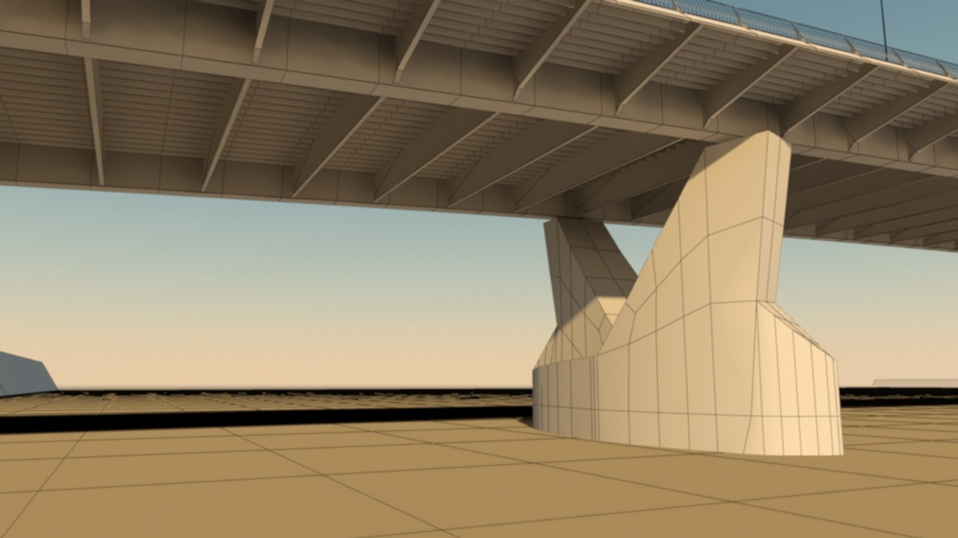 Cable-stayed bridge model - TurboSquid 1658198