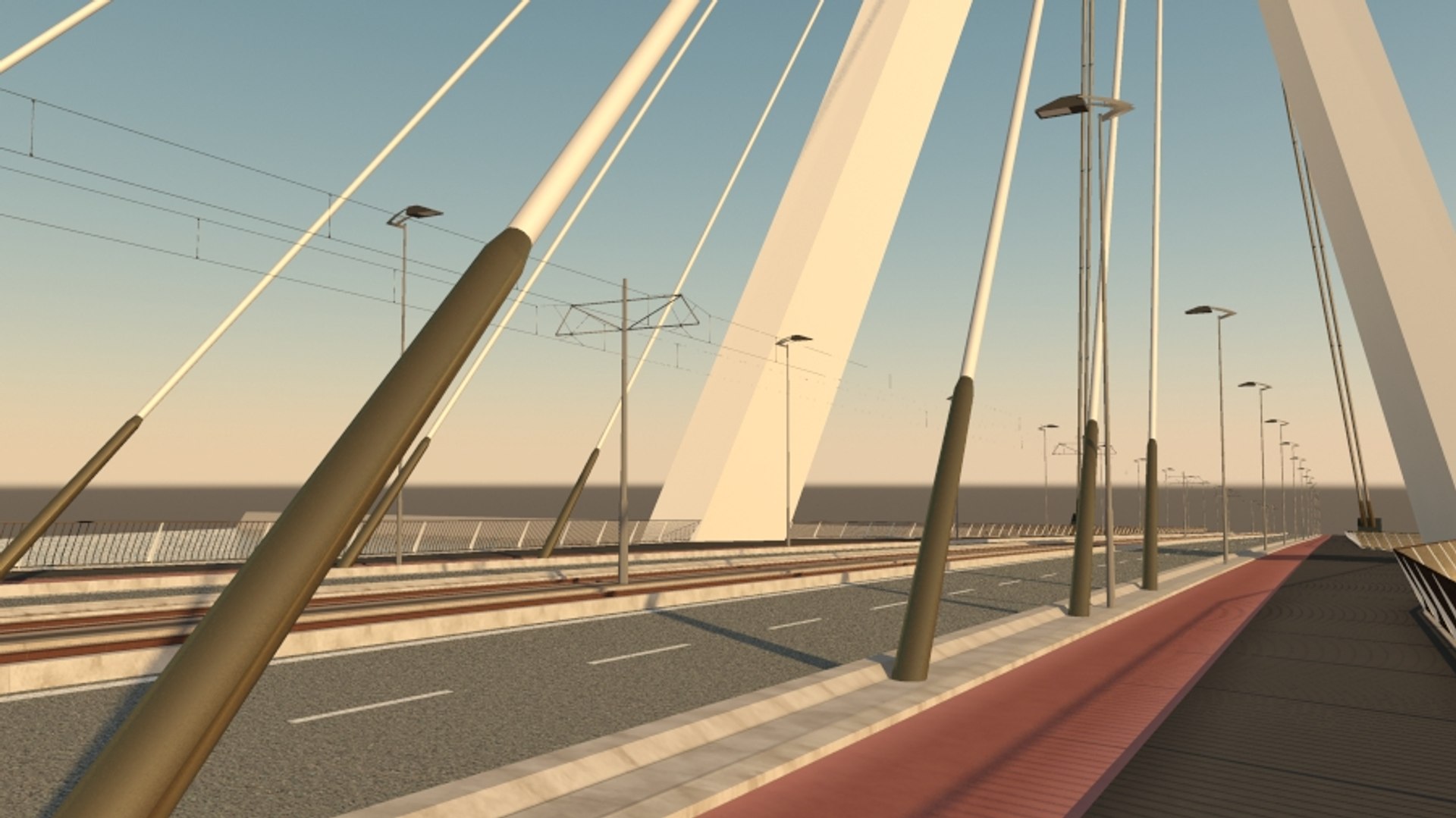 Cable-stayed bridge model - TurboSquid 1658198