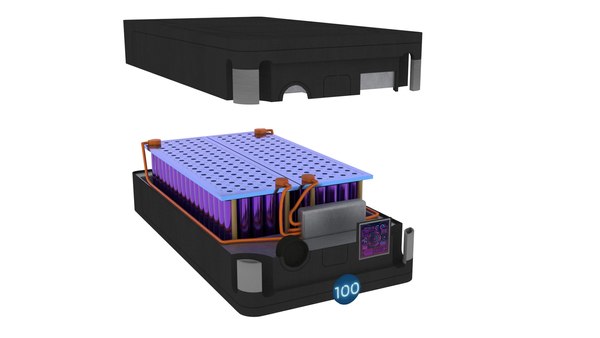 modelo 3d Batería de iones de litio con BMS y componentes internos ...