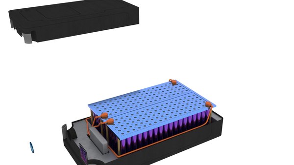 modelo 3d Batería de iones de litio con BMS y componentes internos ...