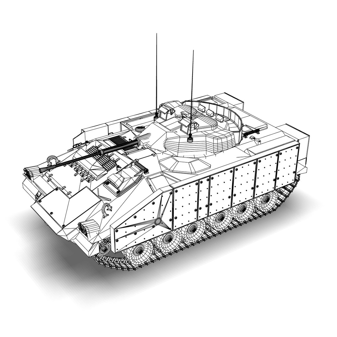 british warrior infantry tank 3d model