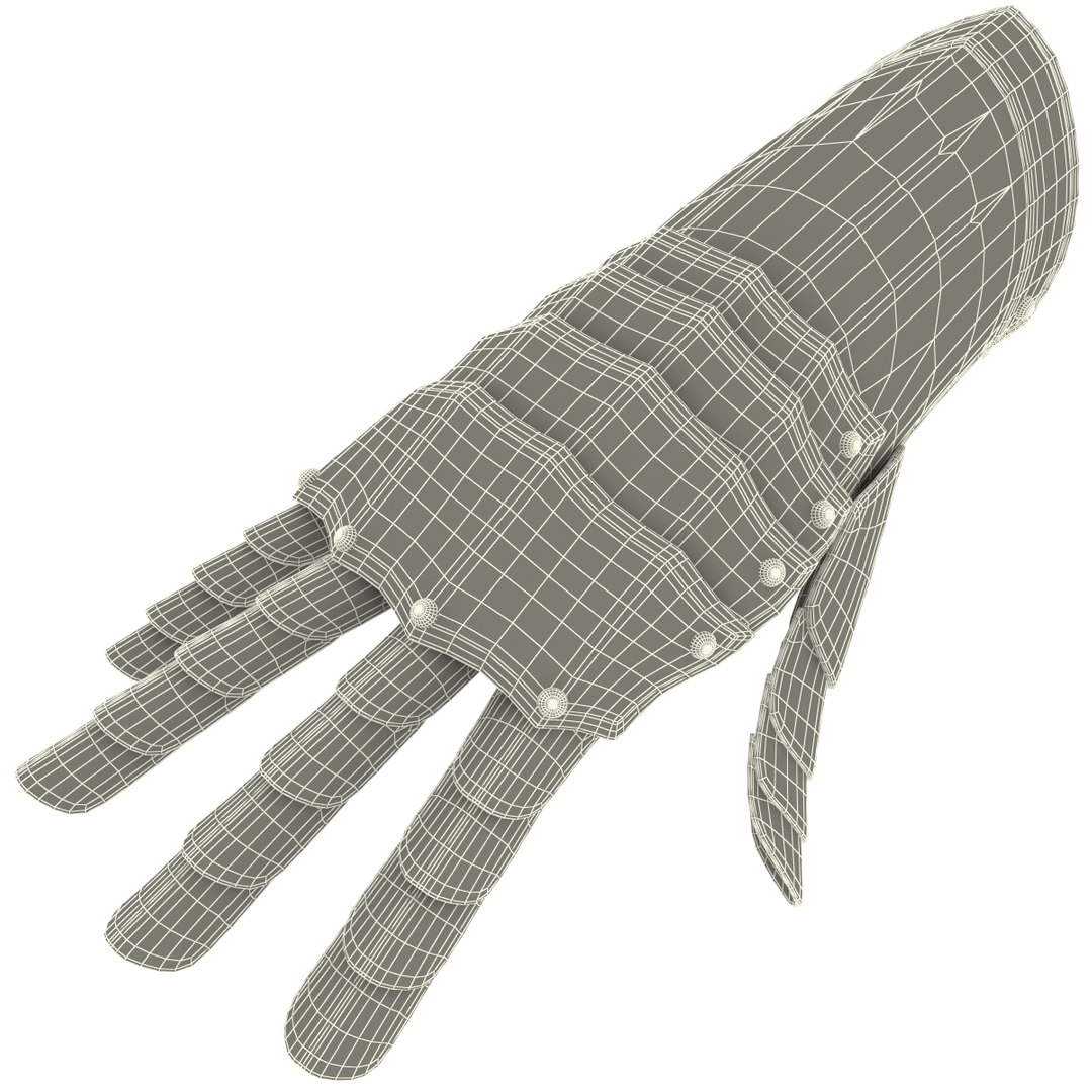 Medieval Gauntlet 3d Model