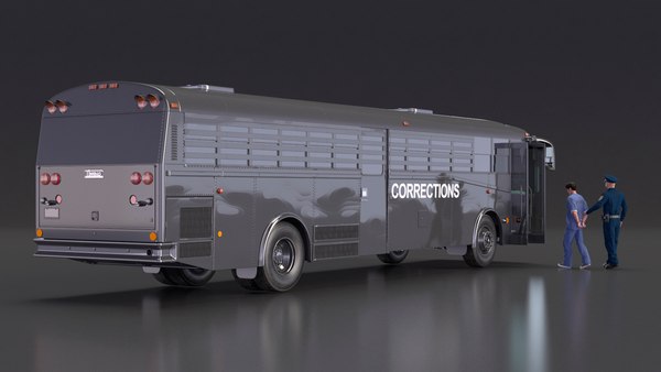 狱警和亚裔囚犯乘坐监狱运输巴士3D模型 - TurboSquid 2363136