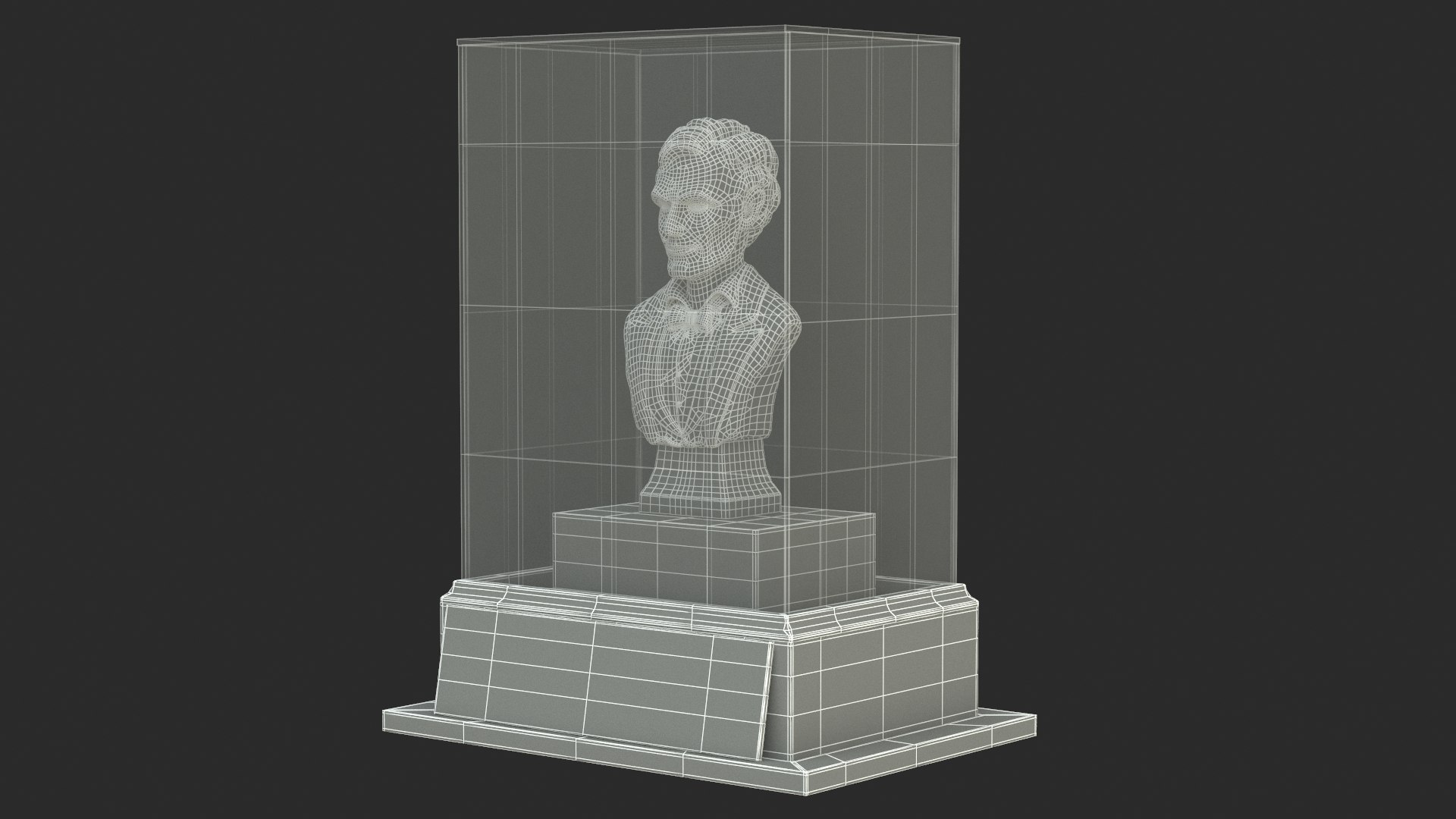 3D Gypsum Bust Of Lincoln Behind Protective Glass - TurboSquid 2342518
