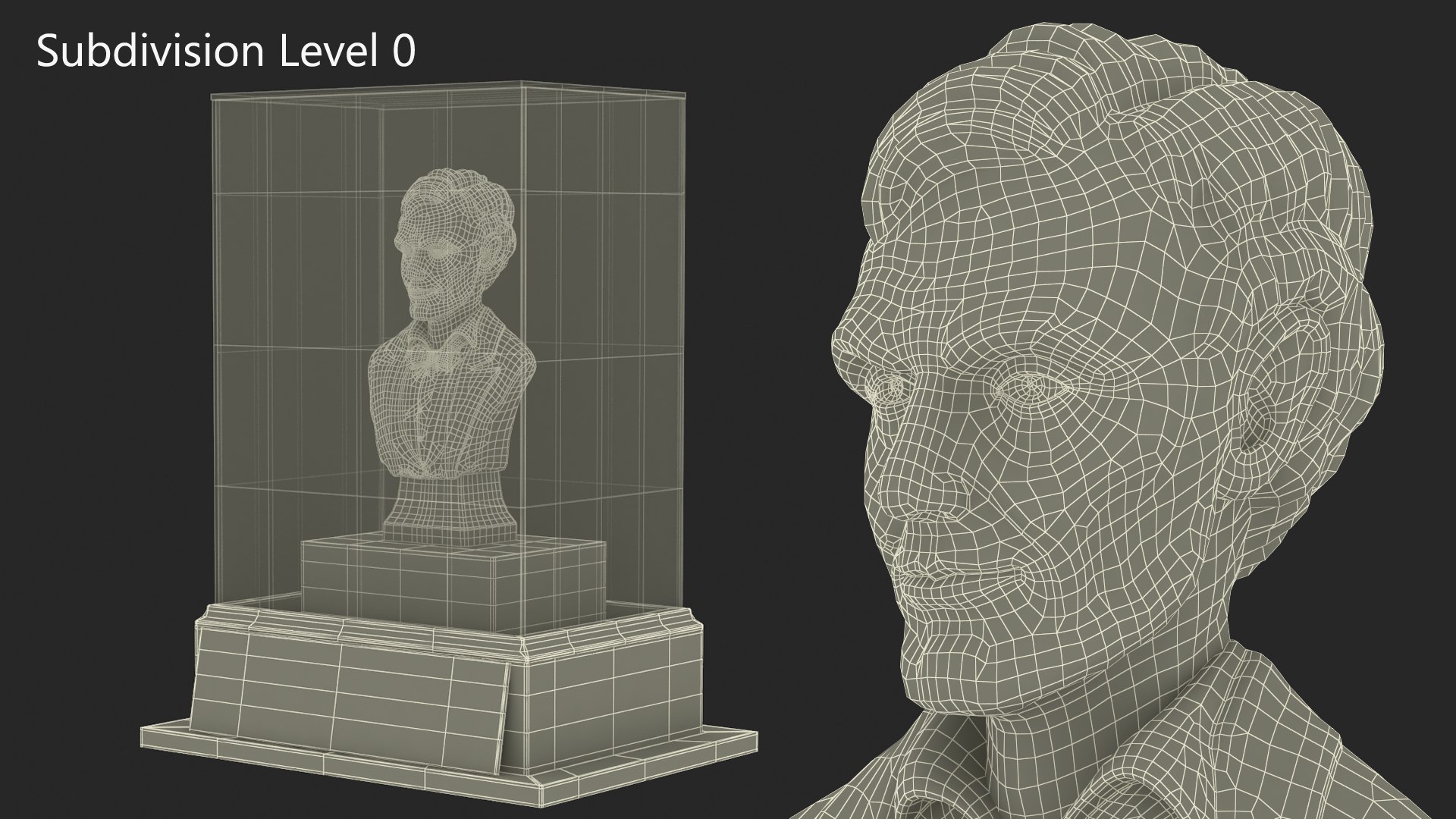 3D Gypsum Bust Of Lincoln Behind Protective Glass - TurboSquid 2342518