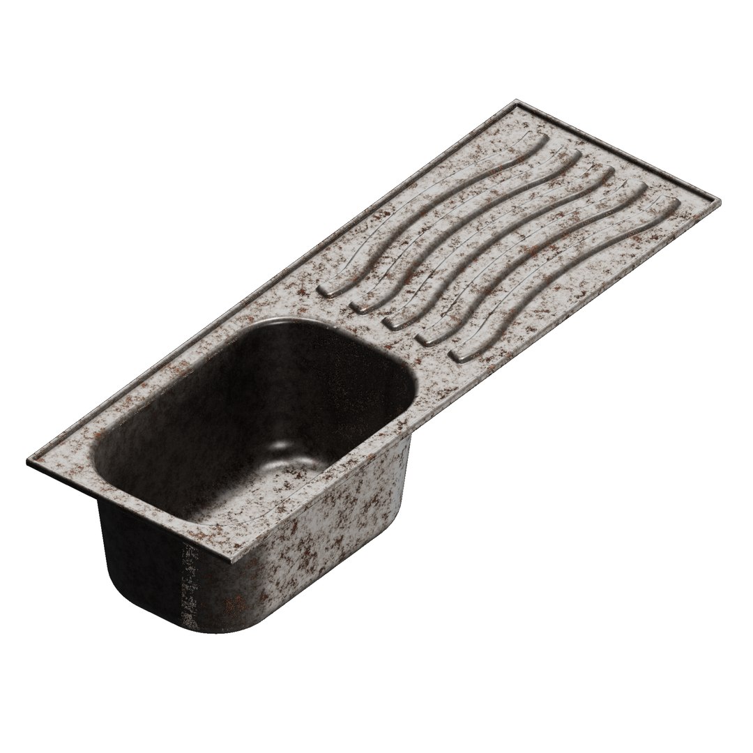 3D Rusty Kitchen Sink Drainboard - TurboSquid 2128419