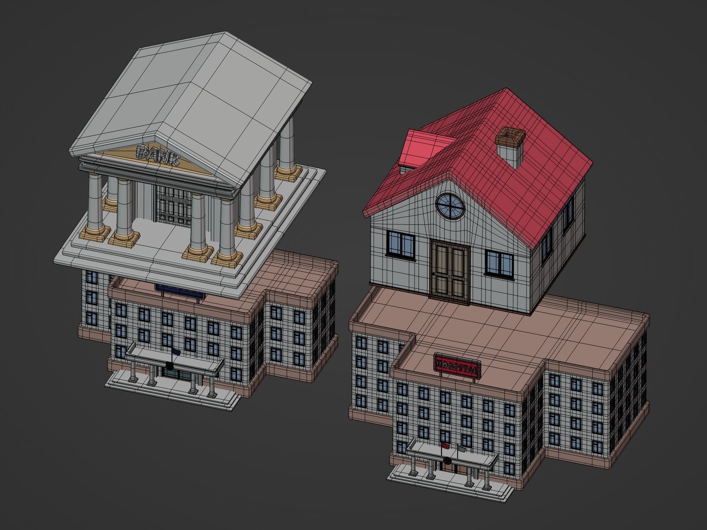 3D Buildings Pack - TurboSquid 2108489