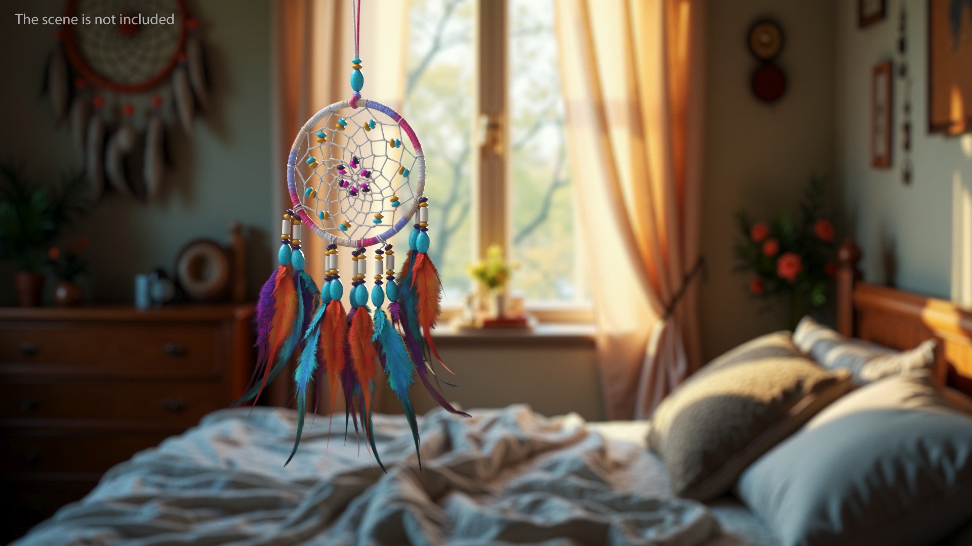 Decorative Dreamcatcher With Feathers One Ring 3D Model - TurboSquid ...