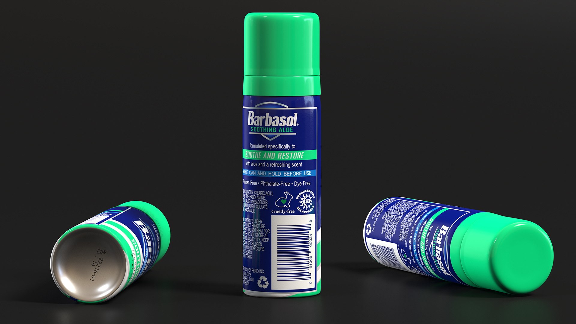 3D Barbasol Shave Cream Travel Can Aloe Model - TurboSquid 2003871