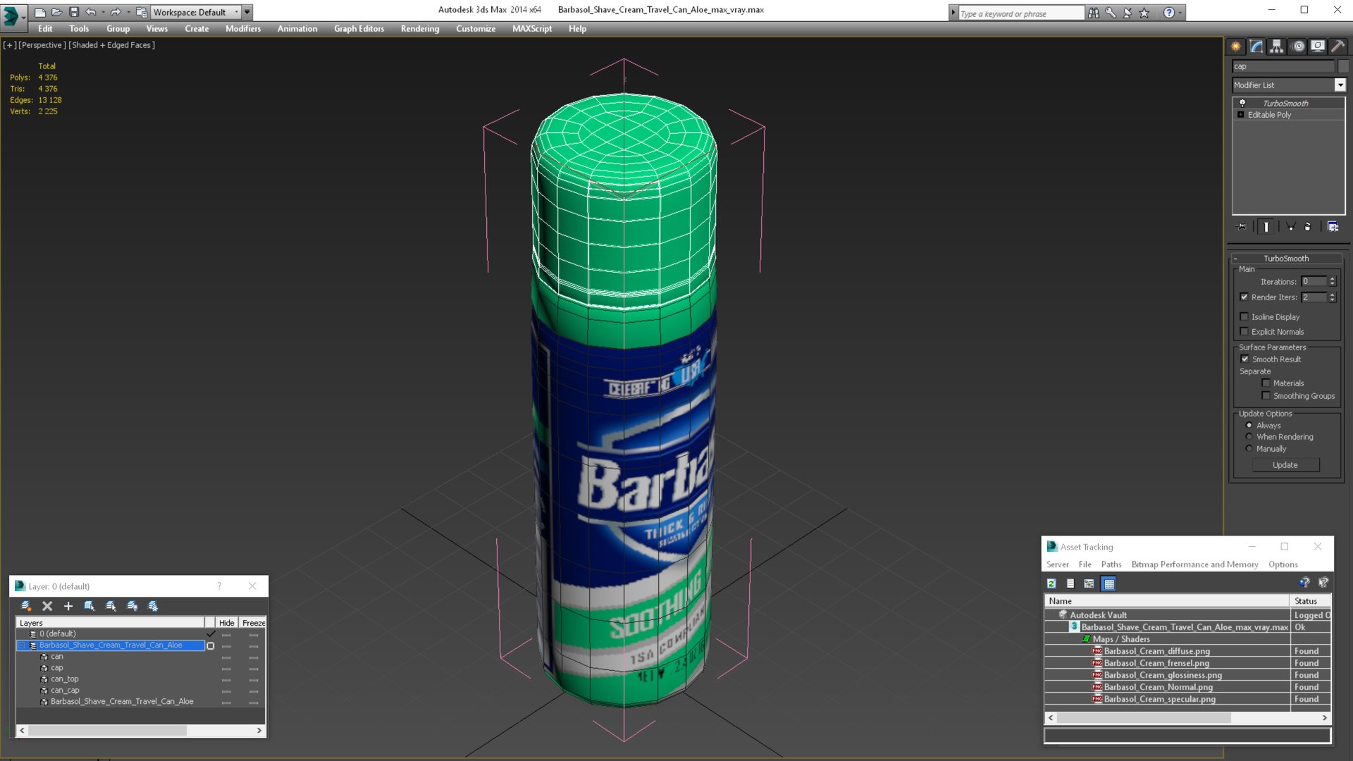 3D Barbasol Shave Cream Travel Can Aloe Model - TurboSquid 2003871