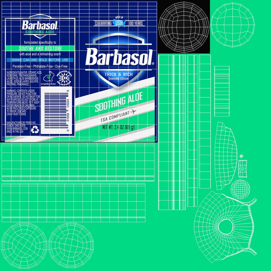 3D Barbasol Shave Cream Travel Can Aloe Model - TurboSquid 2003871