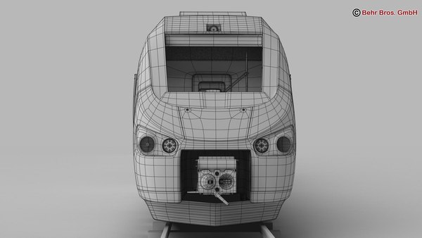 3d generic commuter train locomotives model