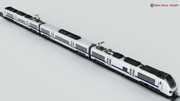3d generic commuter train locomotives model