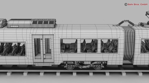 3d generic commuter train locomotives model
