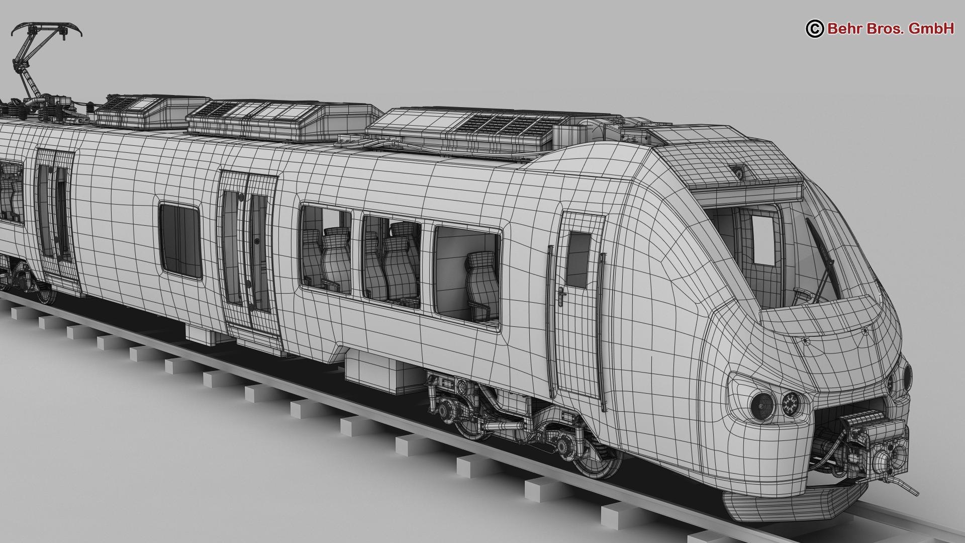 3d generic commuter train locomotives model