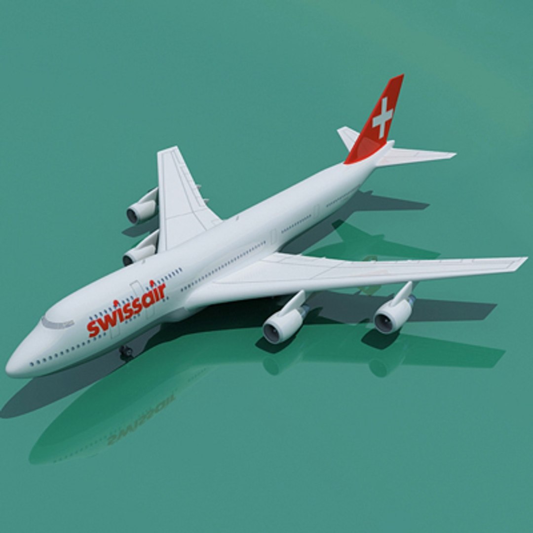 Boeing 747 Swiss Air 3d Model