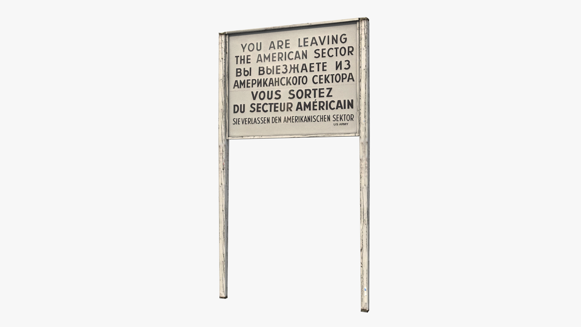 American Sector Border Sign 3D - TurboSquid 1463522