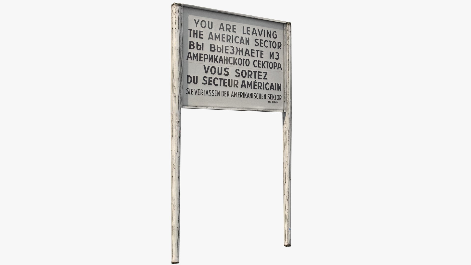 American Sector Border Sign 3D - TurboSquid 1463522