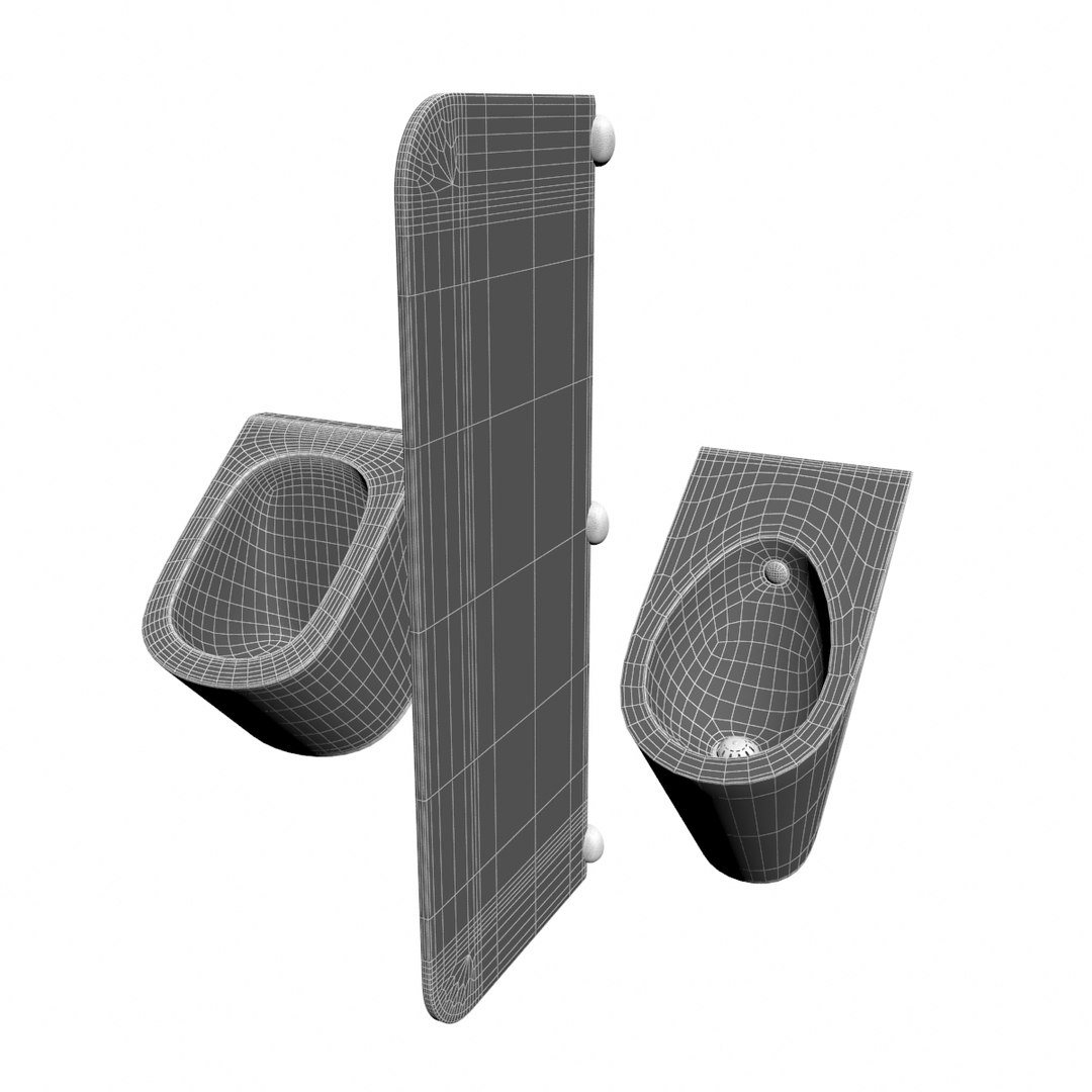 3D 2 Differents Urinal Toilets - TurboSquid 1265364